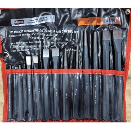 12 piece HD cold chisel and punch set (60312368) - CENTRE OUTILS PLUS