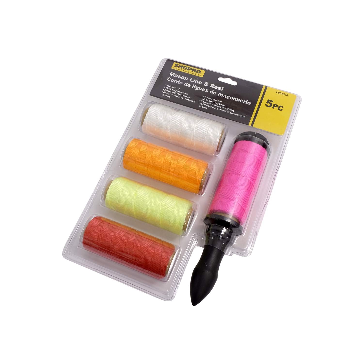 5pc hi visibility mason reel lines (L003510)