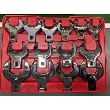 14 pc Jumbo crowfoot wrench socket set BTWR14 - CENTRE OUTILS PLUS