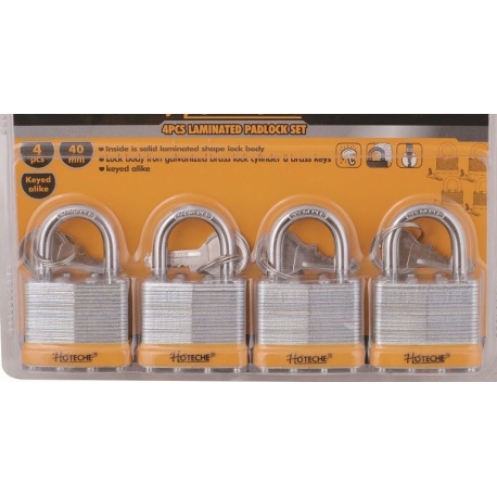 Laminated padlock set 181502 - CENTRE OUTILS PLUS