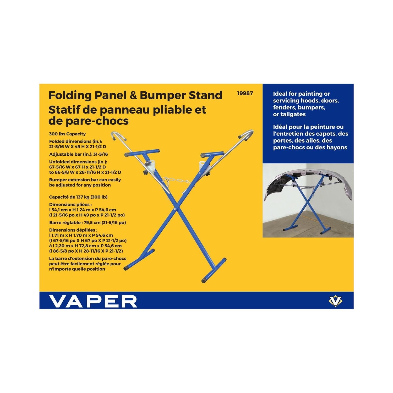 Folding panel and bumper stand 19987