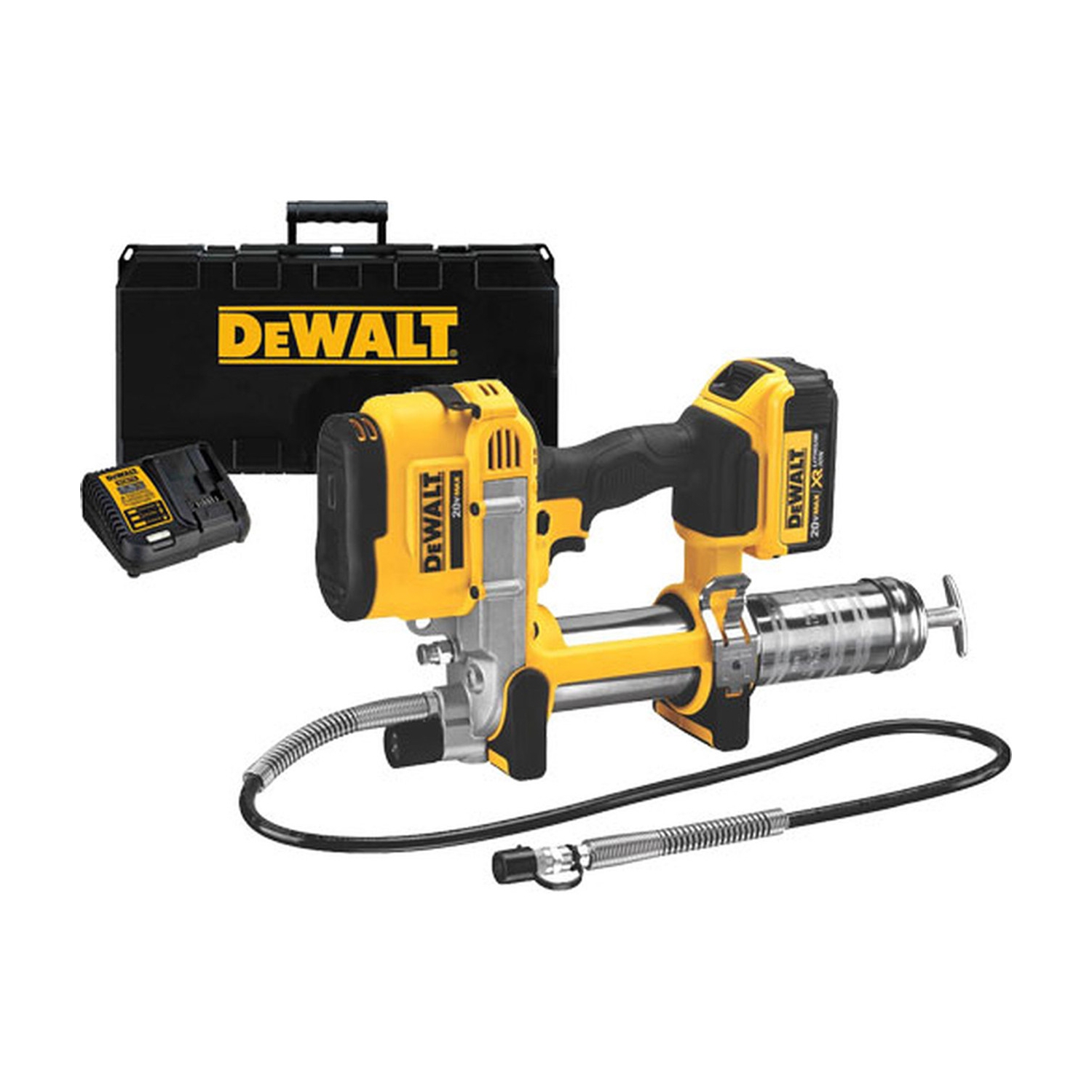 DEWALT 20V MAX Li-Ion Grease Gun (4.0Ah) with Battery and Kit Box ...