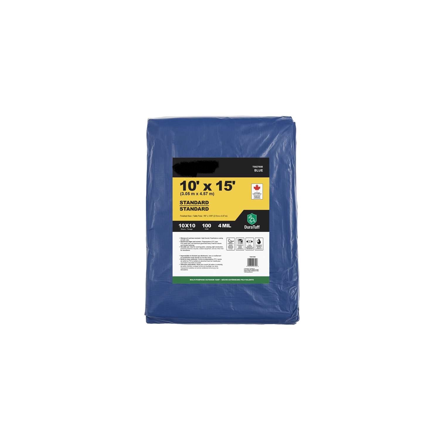 Tuff 4ML blue tarp 10' x 15' T002750B