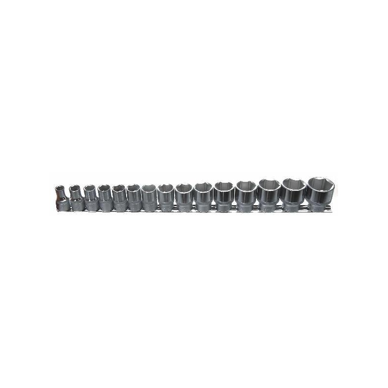 Shallow chrome 1/2'' 15 piece socket set SAE (71126CP)