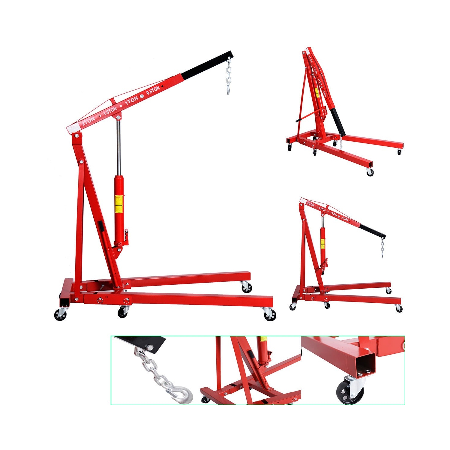 GRUE / CHÈVRE À MOTEUR 2 TONNES AVEC PATTES PLIANTE (EC2T)