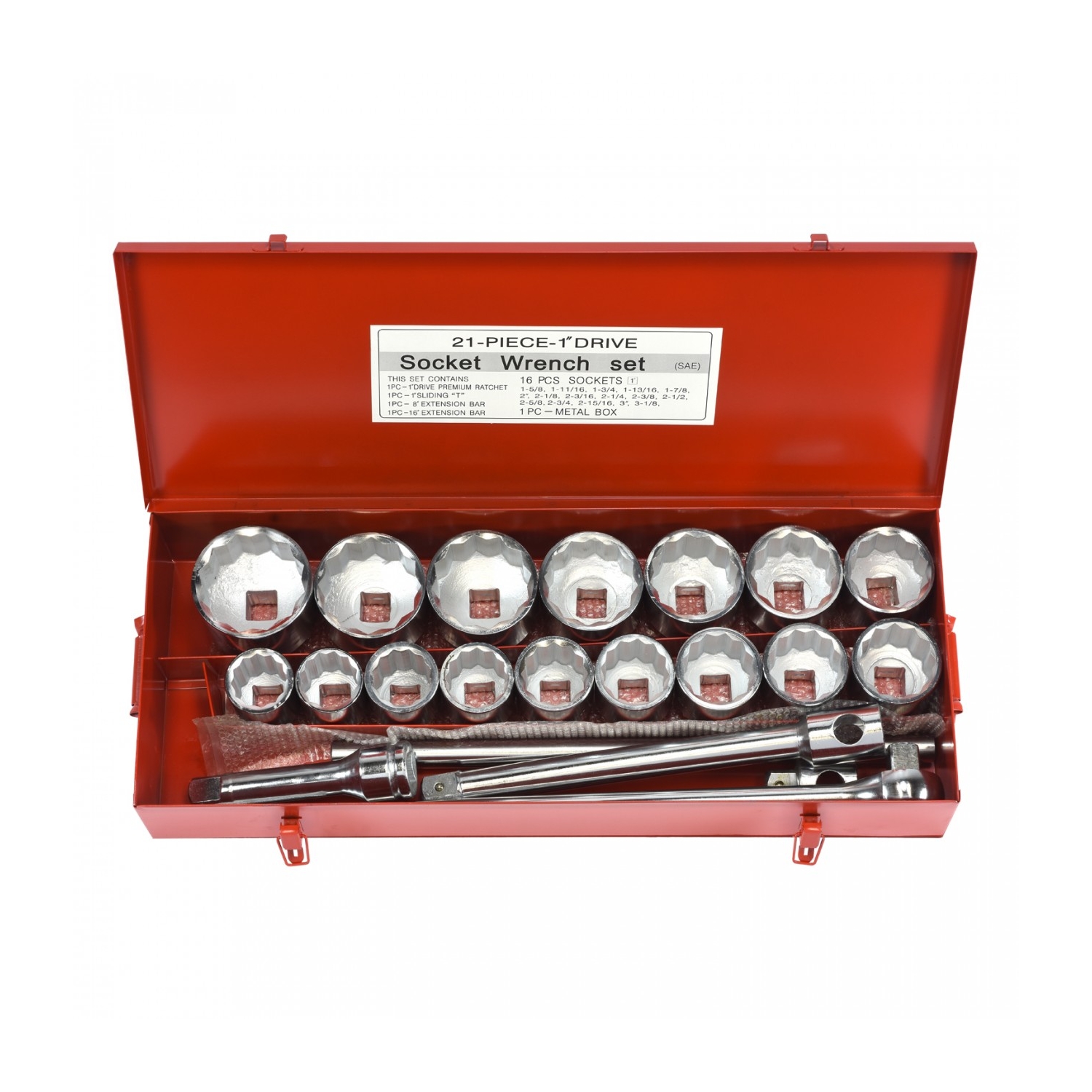 HEAVY DUTY 1 INCH RATCHET SOCKET SET (02498)